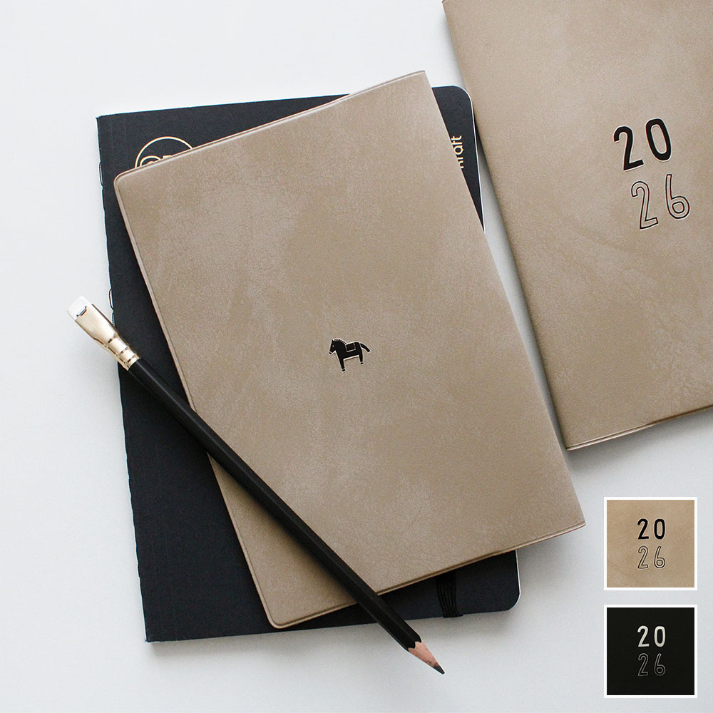 【楽天市場】マトカ 手帳 2025年10月始まり 2026年度版 スケジュール帳 ダイアリー 干支 ウマ 馬 シンプル メンズライク カッコ ...