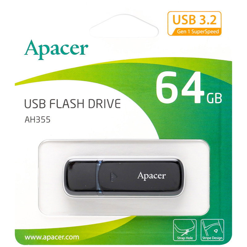 【楽天市場】USBメモリ 64GB 5年保証 USB3.2 Gen1 Apacer AP64GAH355B-1 キャップ式 USB3.0 USB：PCグッドメディア楽天市場店