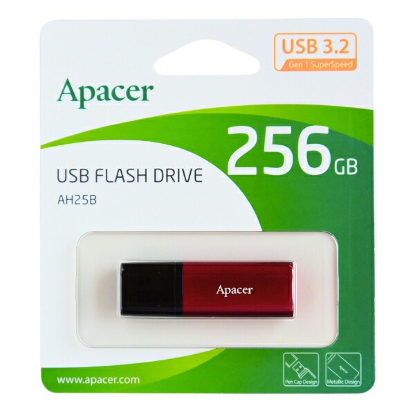 【楽天市場】USBメモリ 256GB 5年保証 USB3.2 高品質台湾製 AP256GAH25BR-1 キャップ式 USB3.0 USB ...