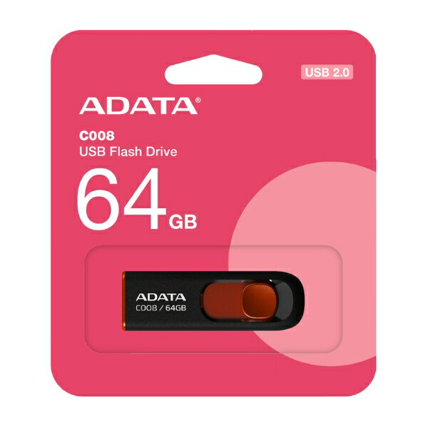 【楽天市場】USBメモリ 64GB 5年保証 A-DATA USB2.0 スライド式 AC008-64G-RKD USB 黒：PCグッド ...