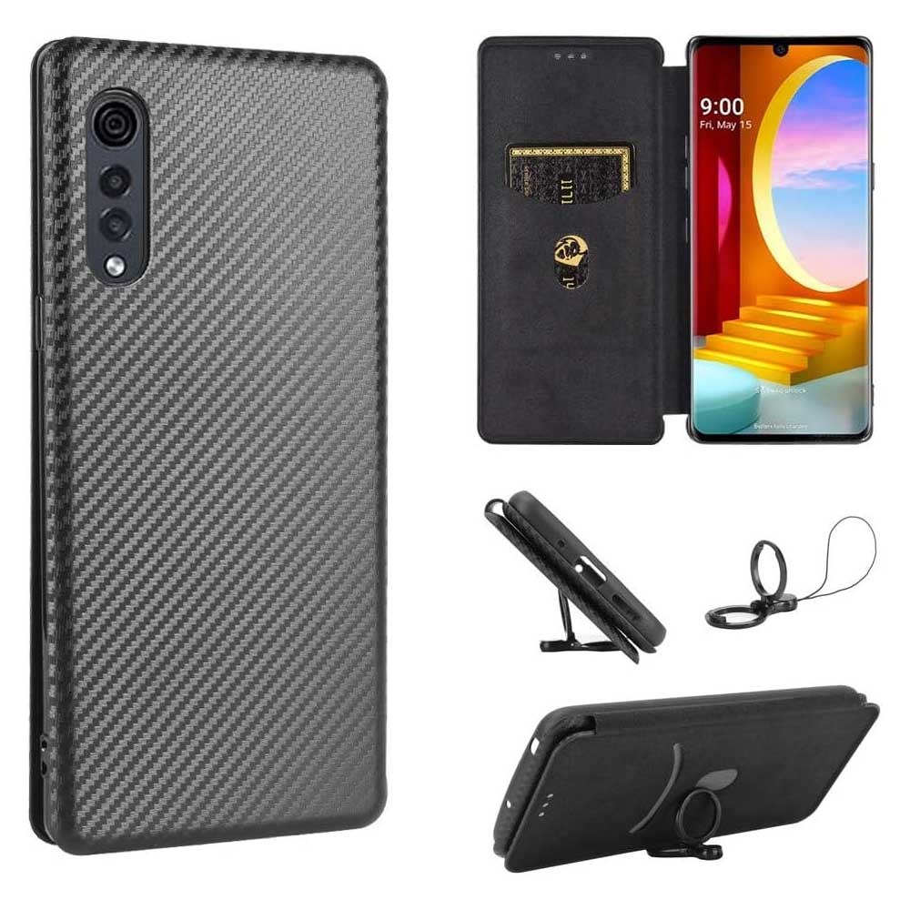 【楽天市場】LG VELVET L-52A docomo手帳型 薄型 カーボンファイバー ケース 炭素繊維カバー TPU 保護バンパー 財布型 ...