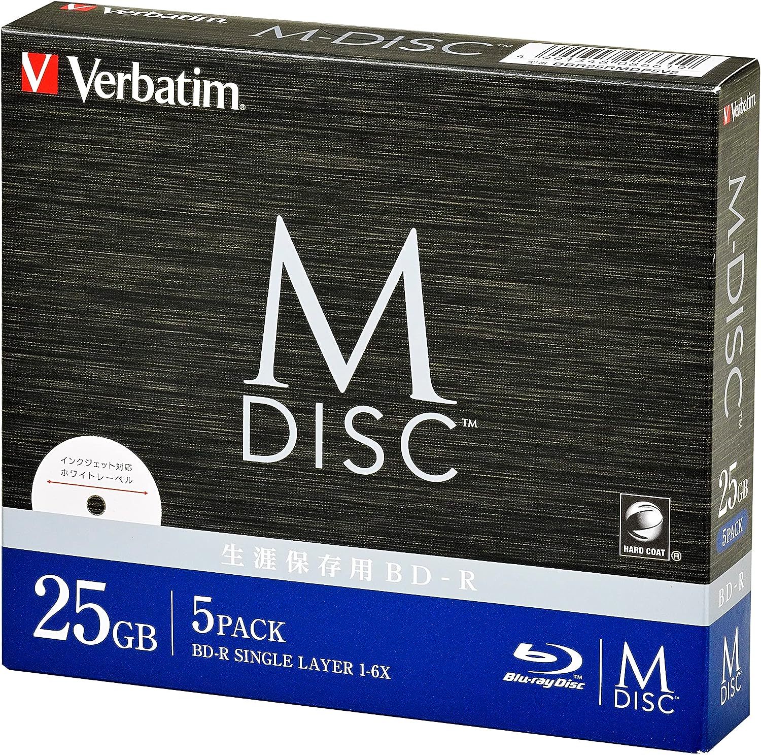 【楽天市場】Verbatim M-DISC BD-R 1回記録用 1-6倍速 25GB 5枚 DBR25RMDP5V2：PC DEPOT