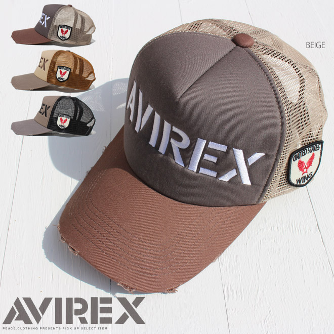【楽天市場】【AVIREX】【CAP】60 シンプル バイカラー ロゴ＆エンブレムワッペン メッシュキャップ 帽子 アビレックス【男女兼用 ...