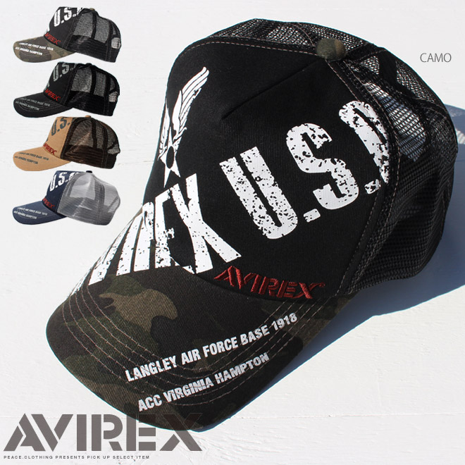 【楽天市場】【AVIREX】【CAP】フェザーエンブレム ロゴプリント メッシュキャップ帽子 0600 アビレックス【男女兼用/メンズ ...
