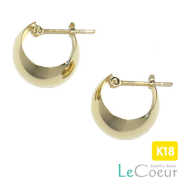【楽天市場】人気 10mm×13mm K18 ピアス K18 18金 18k ゴールド 月型甲丸 月甲 月甲型 甲丸 フープ フープピアス シンプル ミニマル 小さめ レディース ジュエリー ...