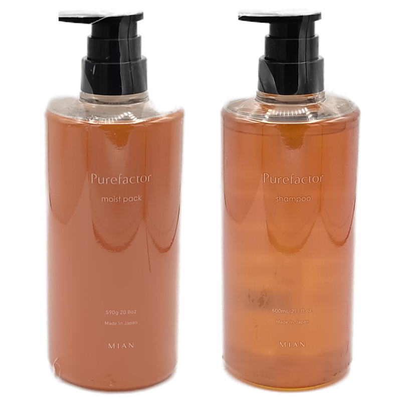 【楽天市場】ミアンビューティー ピュアファクター シャンプー 600ml モイストパック 590gセット：PECHKA