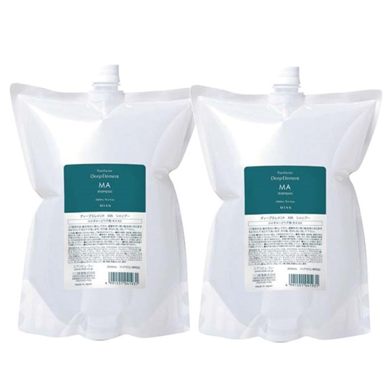 【楽天市場】ミアンビューティー ピュアファクター ディープエレメント MA シャンプー 2000mlリフィル×2点セット：PECHKA