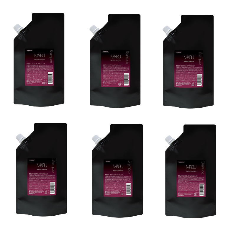【楽天市場】ハホニコ マイブ薬用ブラックラメイ プレミアムシャンプー 500mlリフィル ×6点セット：PECHKA