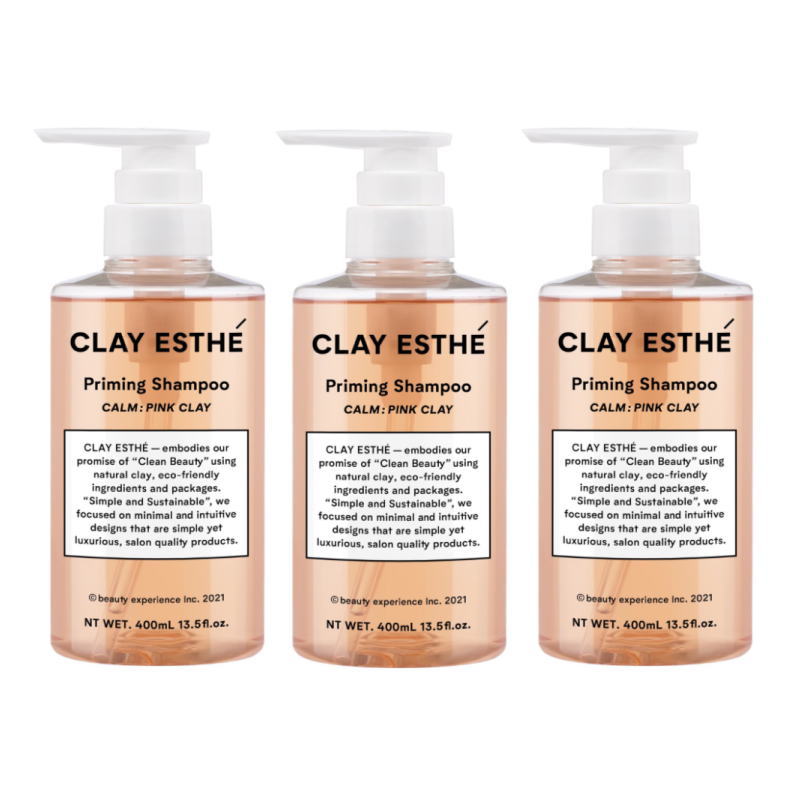 【楽天市場】b-ex クレイエステ プライミングシャンプー ピンククレイ 400ml ×3点セット：PECHKA