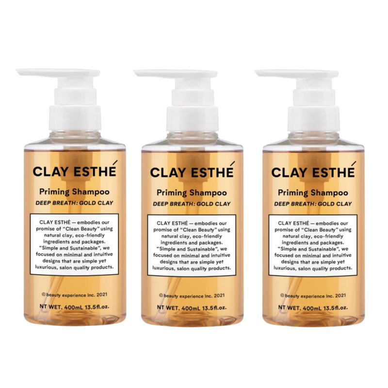 【楽天市場】b-ex クレイエステ プライミングシャンプー ゴールドクレイ 400ml ×3点セット：PECHKA
