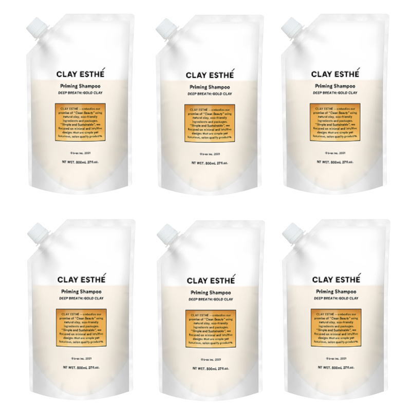 【楽天市場】b-ex クレイエステ プライミングシャンプー ゴールドクレイ 800mlリフィル ×6点セット：PECHKA