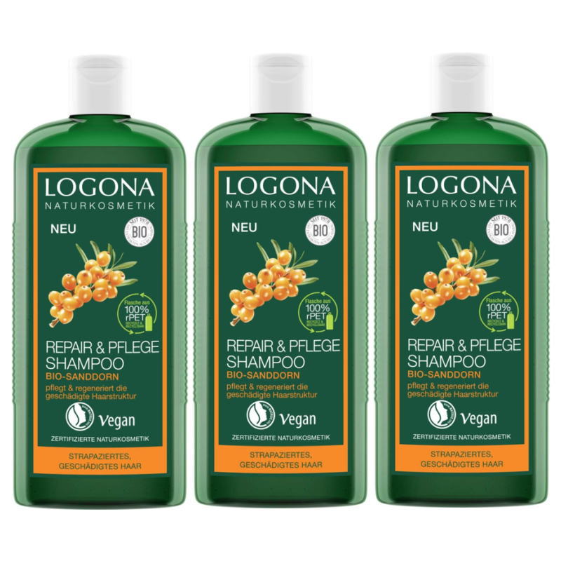 【楽天市場】LOGONA ロゴナ リペア シャンプー(ヒッポファン) 250ml×3点セット：PECHKA