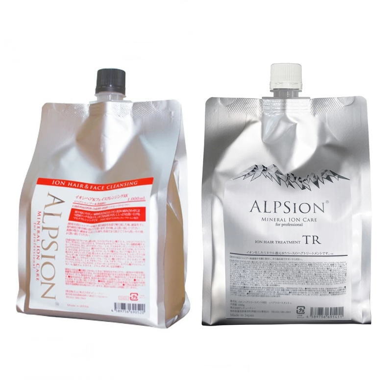 【楽天市場】ALPSion(アルピジョン) イオンヘア＆フェイスクレンジング AX NEO(1000ml)/トリートメントH NEO(1000g)リフィルセット：PECHKA