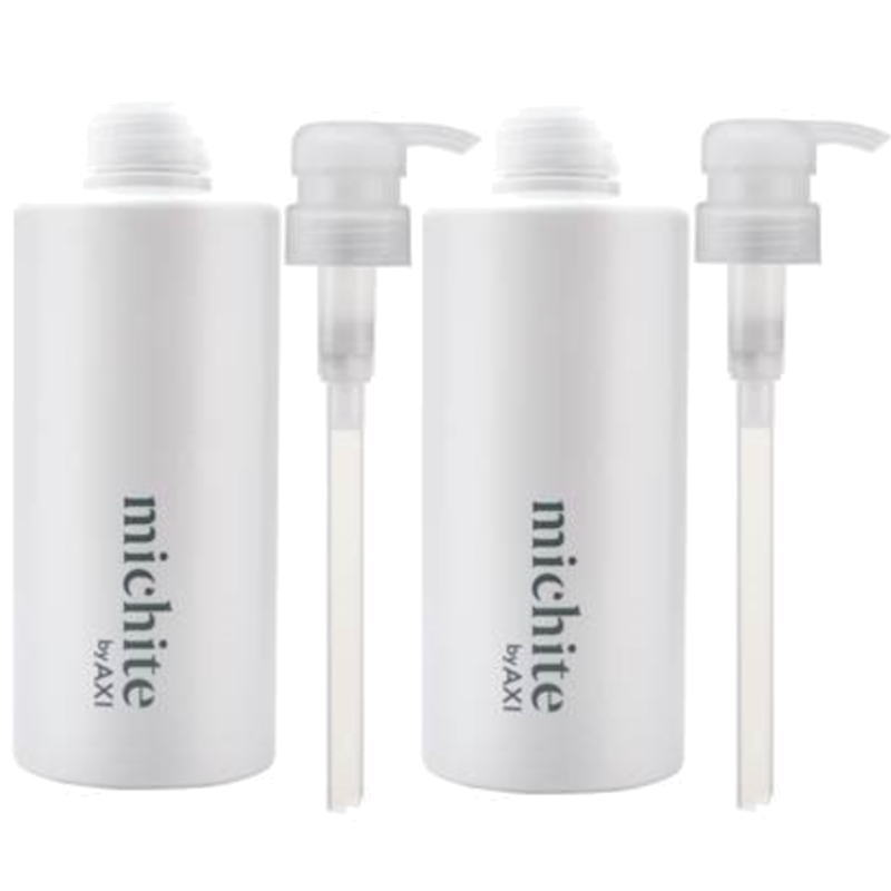 【楽天市場】クオレ michite by AXI 詰替え用ボトル+ポンプ (シャンプー500ml、トリートメント500g共通) (ポンプカラーNA)【2個セット】：PECHKA