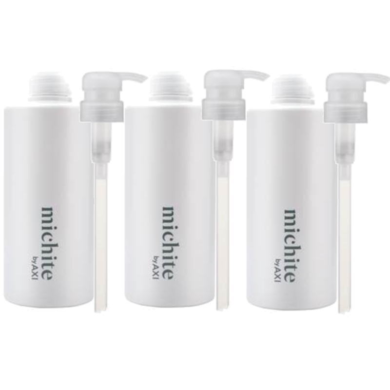 【楽天市場】クオレ michite by AXI 詰替え用ボトル+ポンプ (シャンプー500ml、トリートメント500g共通) (ポンプカラーNA)【3個セット】：PECHKA