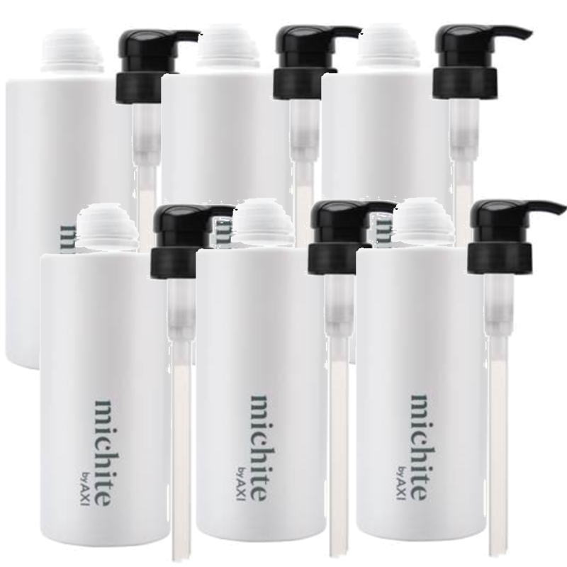 【楽天市場】クオレ michite by AXI 詰替え用ボトル+ポンプ (シャンプー500ml、トリートメント500g共通) (ポンプカラーBK)【6個セット】：PECHKA