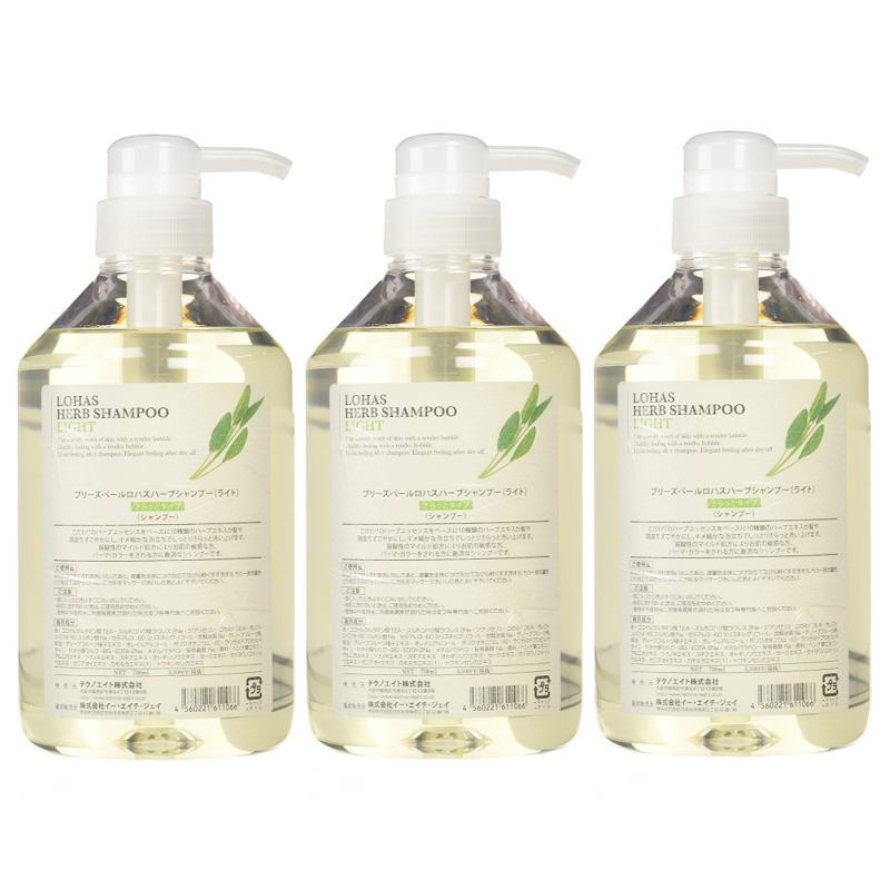【楽天市場】テクノエイト ロハスハーブシャンプー ライト (さらっとタイプ) 700ml【3個セット】：PECHKA
