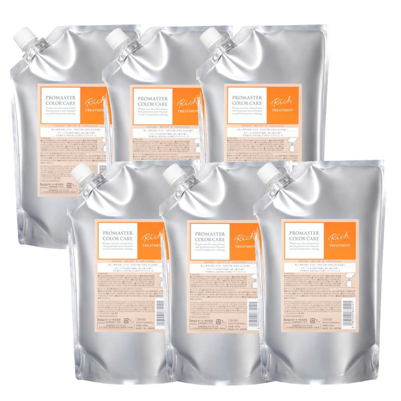 【楽天市場】hoyu ホーユープロフェッショナル プロマスター カラーケア リッチ ヘアトリートメント 1000gリフィル×6点セット：PECHKA