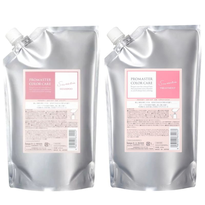 【楽天市場】hoyu ホーユープロフェッショナル プロマスター カラーケア スウィーティア シャンプー 1000ml ヘアトリートメント 1000gリフィルセット：PECHKA