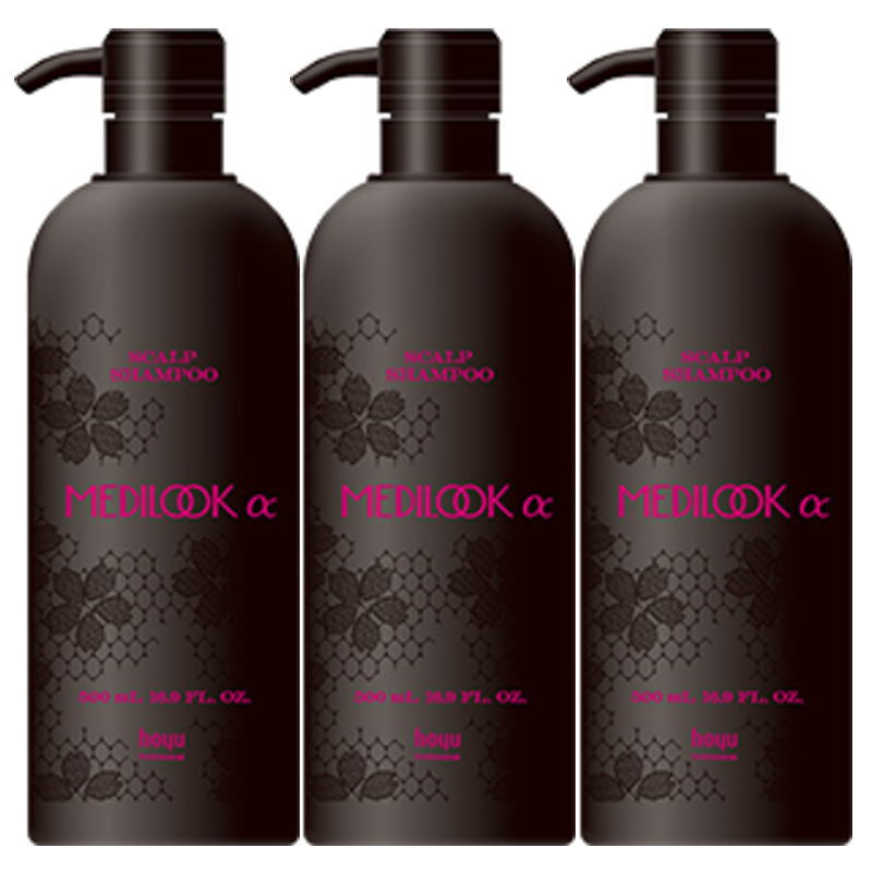 【楽天市場】hoyu ホーユープロフェッショナル メディルックα スキャルプシャンプー 500ml×3点セット：PECHKA