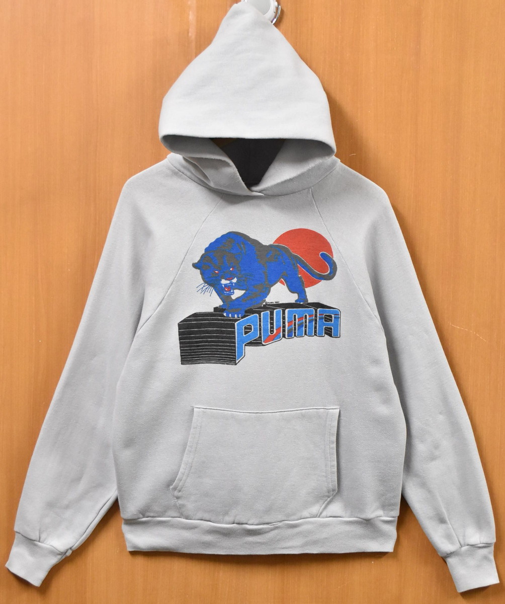 【楽天市場】ヴィンテージ 1980年代 USA製 PUMA プーマ プルオーバー スウェット パーカ フーディ ライトグレー メンズL【中古 ...