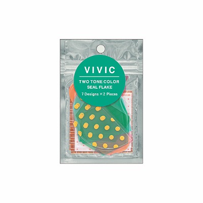 【楽天市場】ポイント UP 期間限定 シール フレーク VIVIC TWO TONE COLOR オレンジ×ミント 212829 カミオ ...