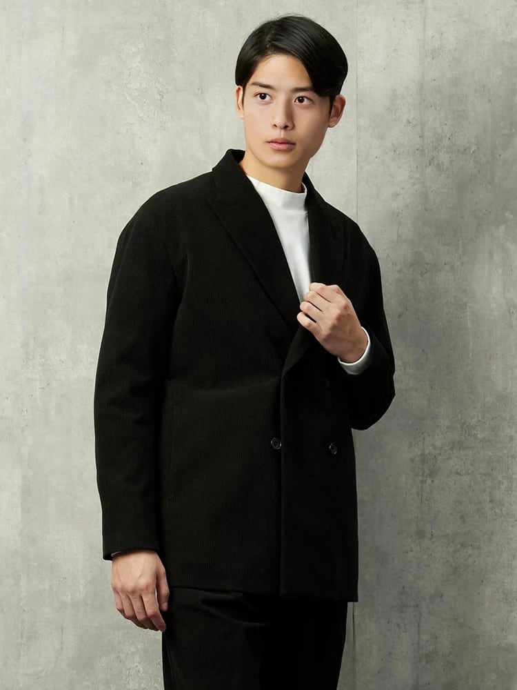 【楽天市場】【アウトレット】メンズカジュアルアウター ジャケット TRANS CONTINENTS 太畝トリコットコールセットアップジャケット ブラック S M L LL ポリエステル 秋冬 ...