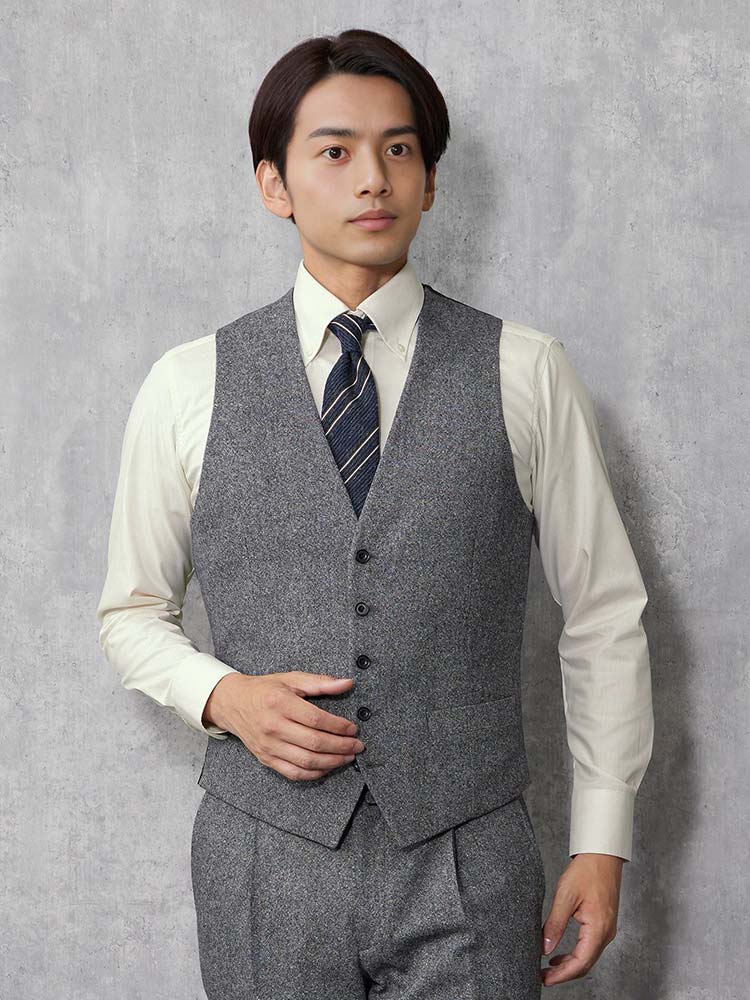 【楽天市場】メンズジャケット ベスト TRANS CONTINENTS シルク混ホームスパンセットアップベスト M．グレー S M L LL ウール ナイロン シルク 秋 PSFA：PSFA ...