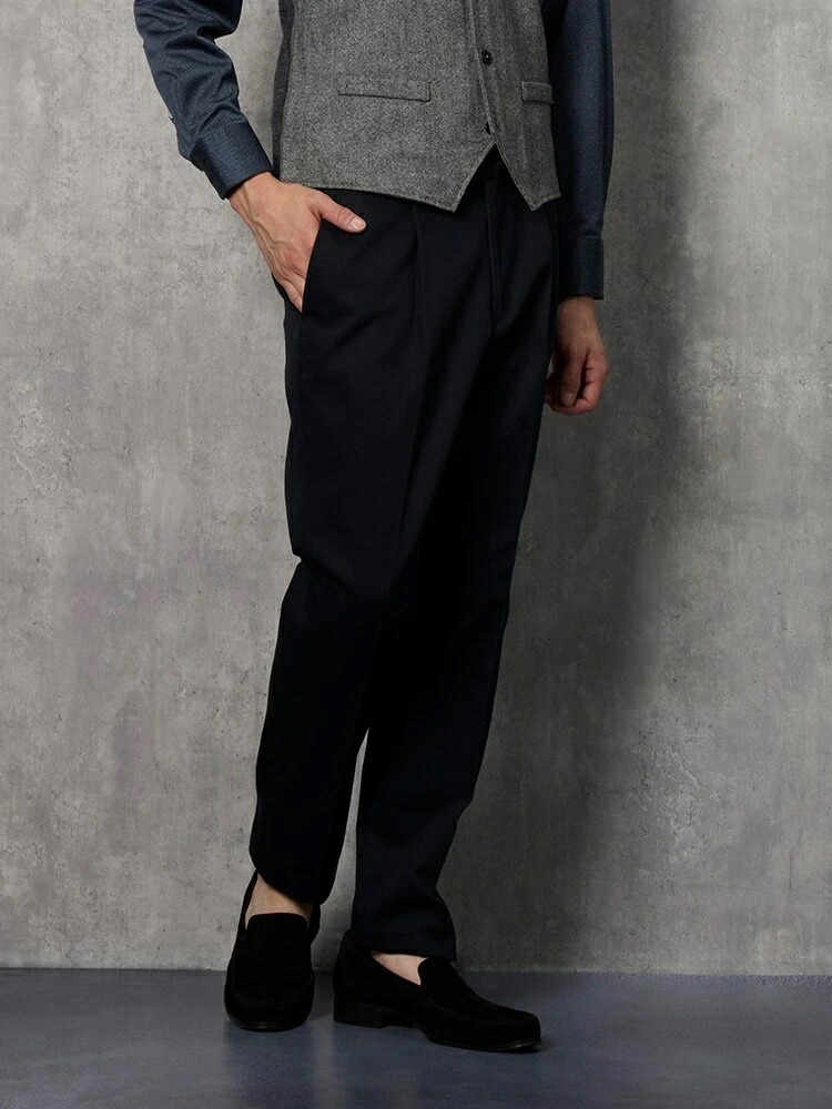 【楽天市場】メンズパンツ ワンタック TRANSCONTINENTSコットンパンツ ネイビー S M L LL 3L 綿100％ 秋冬 PSFA：PSFA ピーエスエフエー