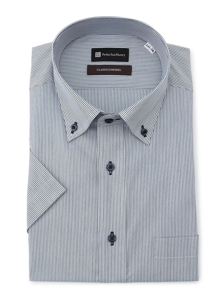 【楽天市場】メンズ半袖ワイシャツ 半袖ボタンダウン 【形態安定】半袖ワイシャツ【クラシコ】ボタンダウン ネイビー S M L LL 3L ポリエステル 綿 春夏 PSFA：PSFA ピーエスエフエー