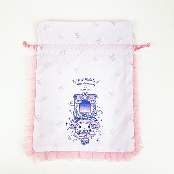 【楽天市場】サンリオ マイメロディ 50th×DOLLY MIX フリル巾着 ライトピンク Sanrio：キャラグッズ PERFECT ...