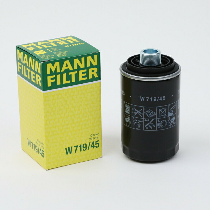 【楽天市場】MANN FILTER マン フィルター オイルフィルター オイルエレメント W719/45 AUDI アウディ ...
