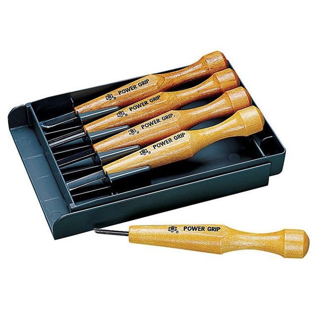 【楽天市場】三木章刃物 パワーグリップ彫刻刀 5本組 （グレーケース） ＃800053：モトメガネ 楽天市場店