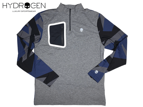 【楽天市場】ハイドロゲン 長袖カットソー HYDROGEN G00015 HALF ZIP T-SHIRT BLUE CAMOFLAGE ...