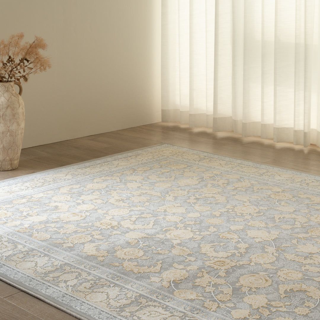 【楽天市場】【本場イラン産】200×250cm 織り目の細かさ144万ノット！ ペルシャ絨毯（機械織） バーラン柄 ゴールデングレー色 （送料無料 おしゃれ 絨毯 ペルシャ絨毯風 ラグ 洗える ...