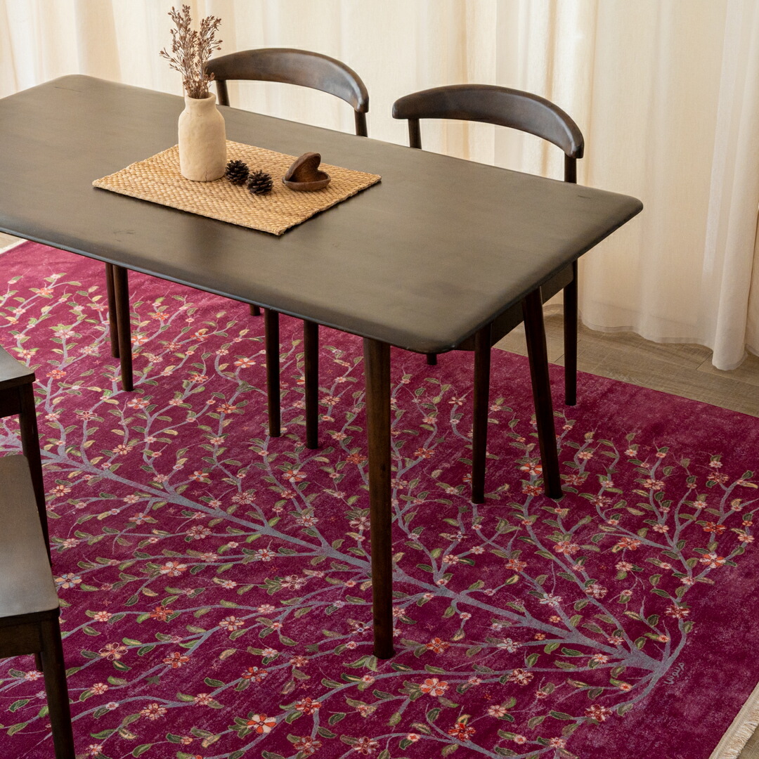 【楽天市場】【本場イラン産】200×250cm 織り目の細かさ144万ノット！ ペルシャ絨毯（機械織）ゼンデギ柄 ワインレッド色（送料無料 おしゃれ 絨毯 ペルシャ絨毯風 ラグ 洗える ホット ...