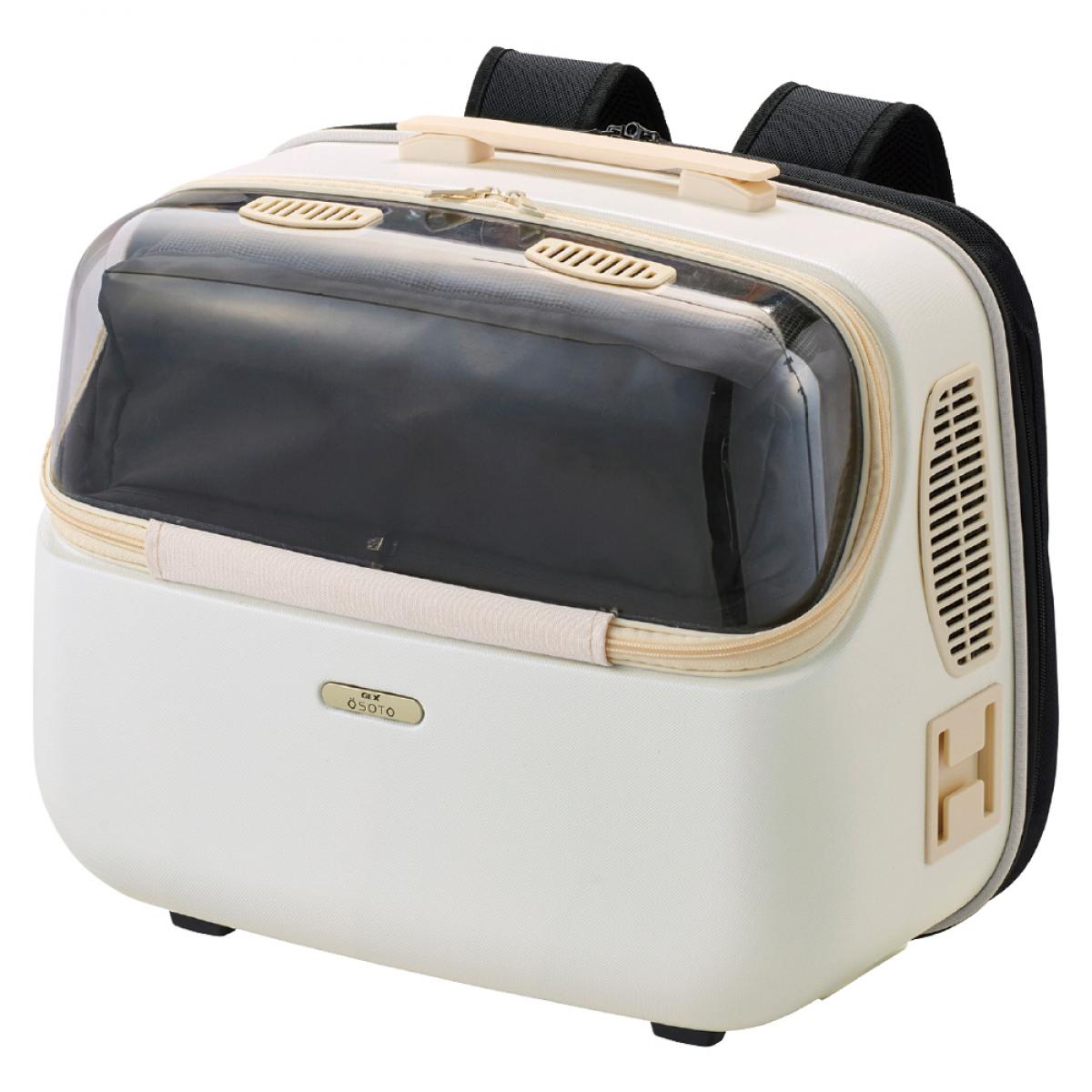 【楽天市場】GEX OSOTO シェルフィー wide ミルク 犬 猫 5kgまで キャリー リュック 軽量 耐衝撃 ポリカーボネート 移動 おでかけ 通院 ペット 電車持ち込み：ペット用品 ...