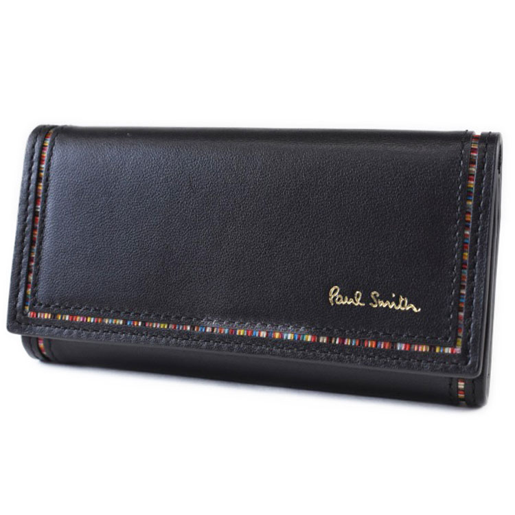 【楽天市場】ポールスミス キーケース 4連 メンズ ブランド Paul Smith ストライプ インセットディテール 専用箱付 黒 ブラック 男性 紳士 本革 BPS271：プチショコラ