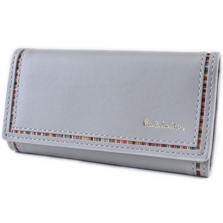 【楽天市場】ポールスミス キーケース 4連 メンズ ブランド Paul Smith ストライプ インセットディテール 専用箱付 ライト グレー 男性 紳士 本革 BPS271 x1x：プチショコラ
