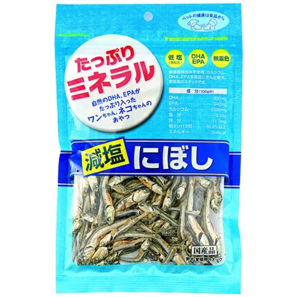 【楽天市場】【賞味期限2026年2月8日】アスク たっぷりミネラル 減塩にぼし 100g 愛犬・愛猫用：ペットランド熊取
