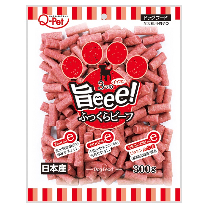 【楽天市場】【期限近・賞味期限2026年1月末日】Q−Pet 旨eee！ ふっくらビーフ 300g 犬用おやつ ジャーキー ふっくらやわらか ...