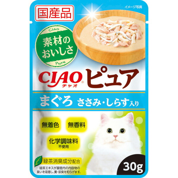 【楽天市場】【単品】チャオ ピュア まぐろ ささみ・しらす入り 30g〔25070861cw〕：ペットの専門店コジマ楽天市場店