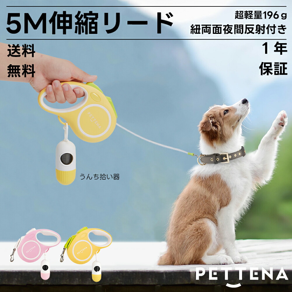 【楽天市場】PETTENA 5m 伸縮リード リード カジュアル 小中型犬 訓練 トレーニング 犬のリード ペット 散歩 犬用 カジュアル 迷子防止 かわいい 犬 ロングリード ドッグリード ...