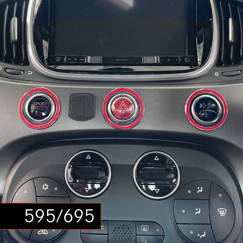 【楽天市場】ABARTH F595 F695 ハザードリングセット ロッソレッド 3pcs アバルト SPORT ランプ アクセサリー インテリア 内装 カスタム：peyton楽天市場店