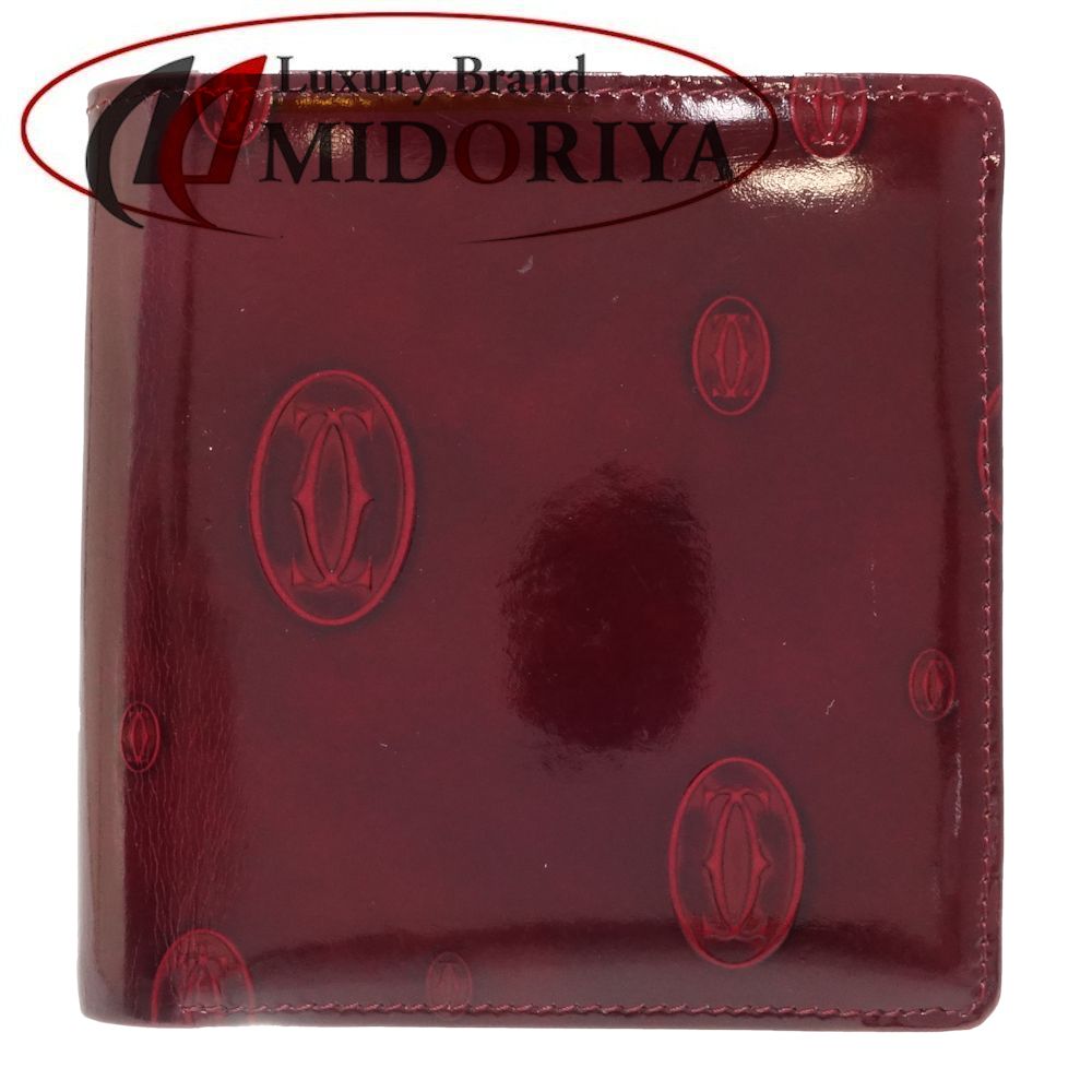 【楽天市場】カルティエ Cartier コンパクト財布 二つ折り ハッピーバースデー パテントレザー ボルドー/082708【中古 ...