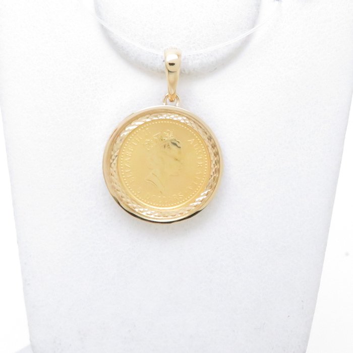 【楽天市場】コイントップ 1/20oz オーストラリア ナゲット金貨 K24 K18YG枠 ガラスケース入り 5.2g エリザベスコイン ...