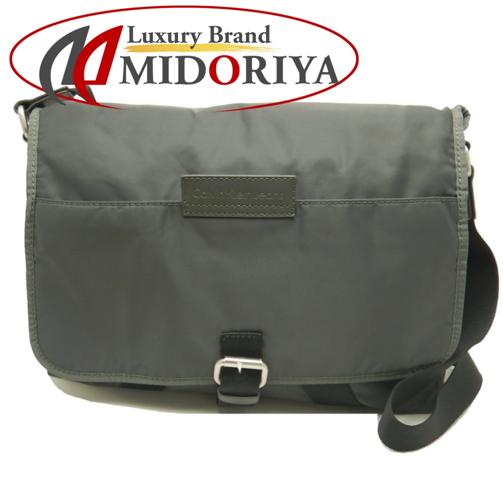 【楽天市場】カルバンクライン Calvin Klein メッセンジャーバッグ ナイロン グレー ブラック 斜め掛け/151392【中古 ...