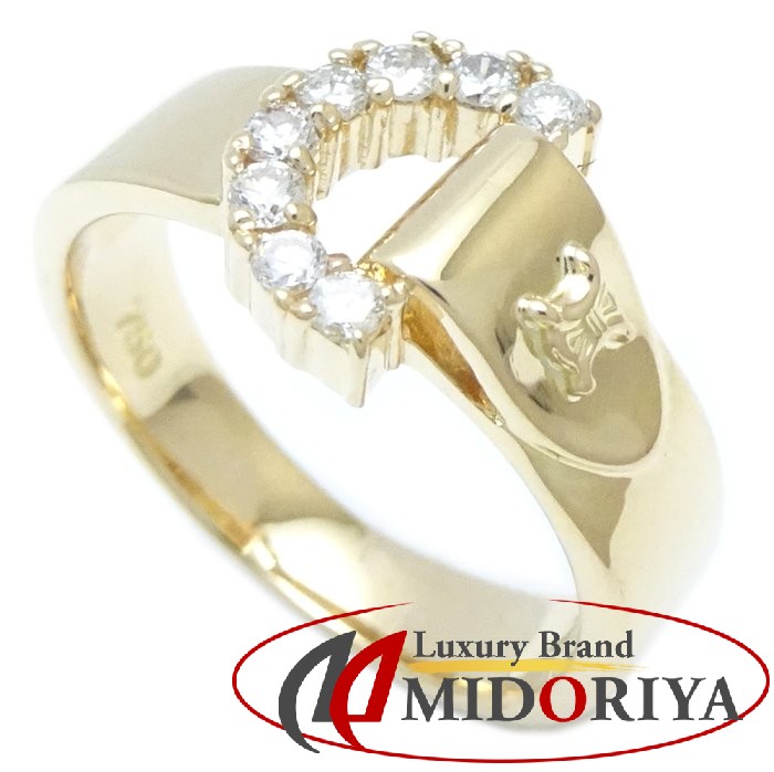 【楽天市場】セリーヌ CELINE ダイヤモンド リング 指輪 9号 ベルトモチーフ ダイヤモンド0.17ct K18YG イエローゴールド ...