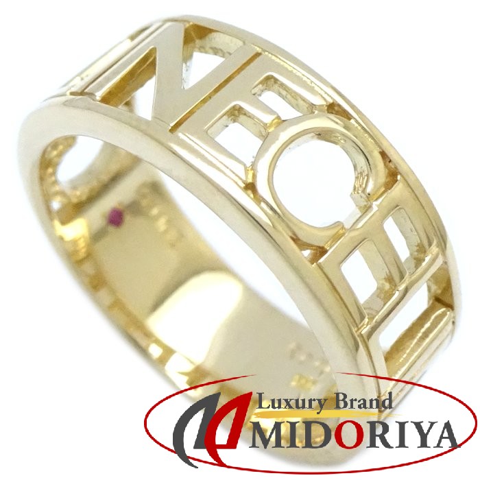 【楽天市場】CELINE セリーヌ ロゴ リング 指輪 14号 K18YG イエローゴールド /290708【中古】【BJ】：Luxury ...