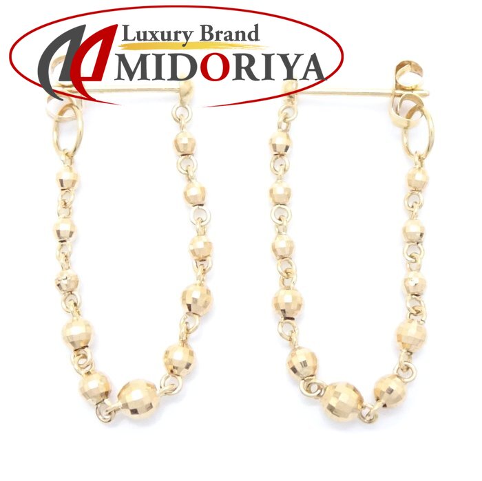 【楽天市場】カットボール チェーン ピアス K18YG イエローゴールド /27982【中古】【FJ】：Luxury Brand ミドリヤ楽天市場店